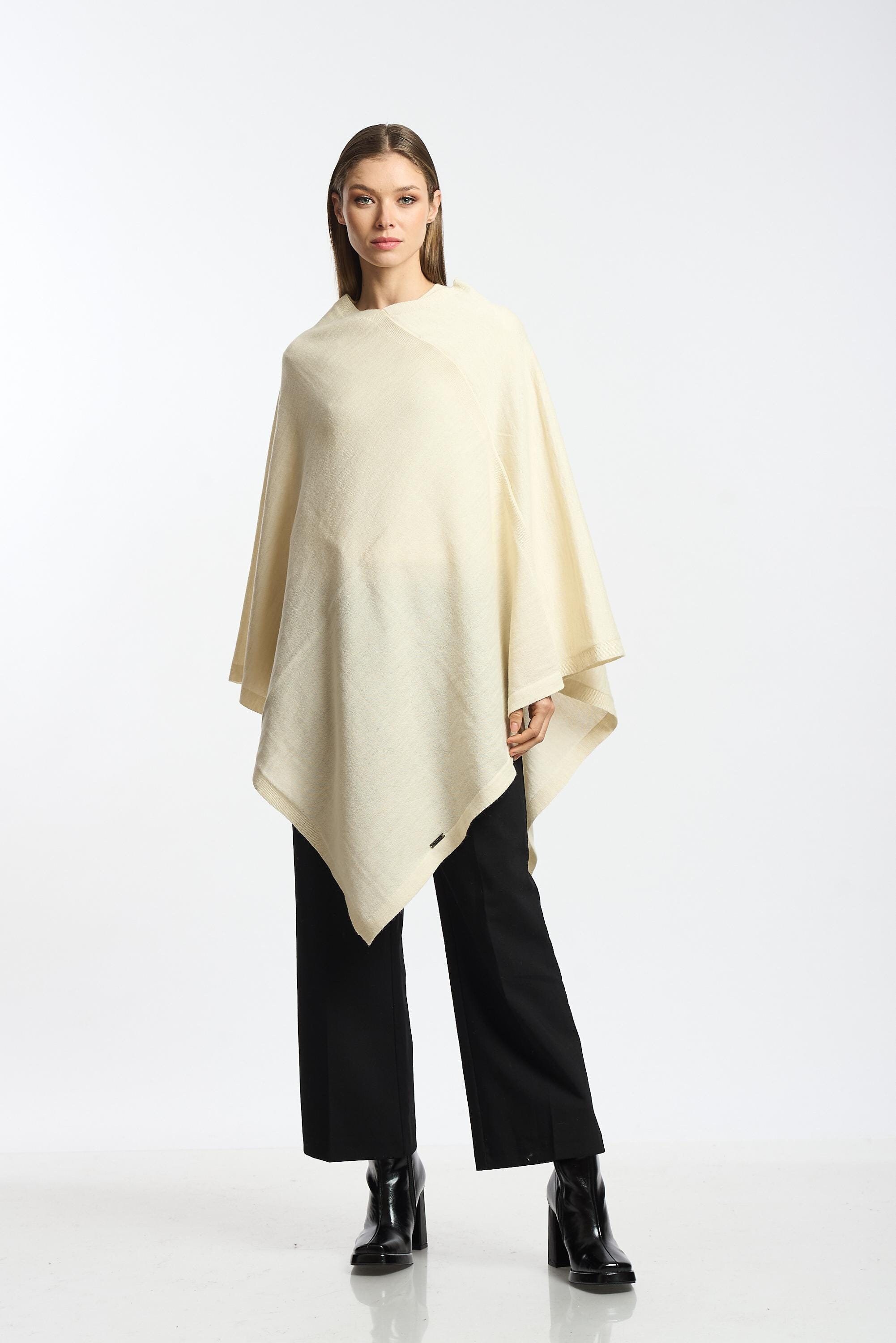 100% Baby Alpaca Poncho, Plain Knit Poncho, Women's Poncho, Classic ...