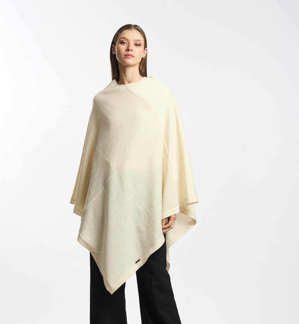 100% Baby Alpaca Poncho, Plain Knit Poncho, Women's Poncho, Classic ...