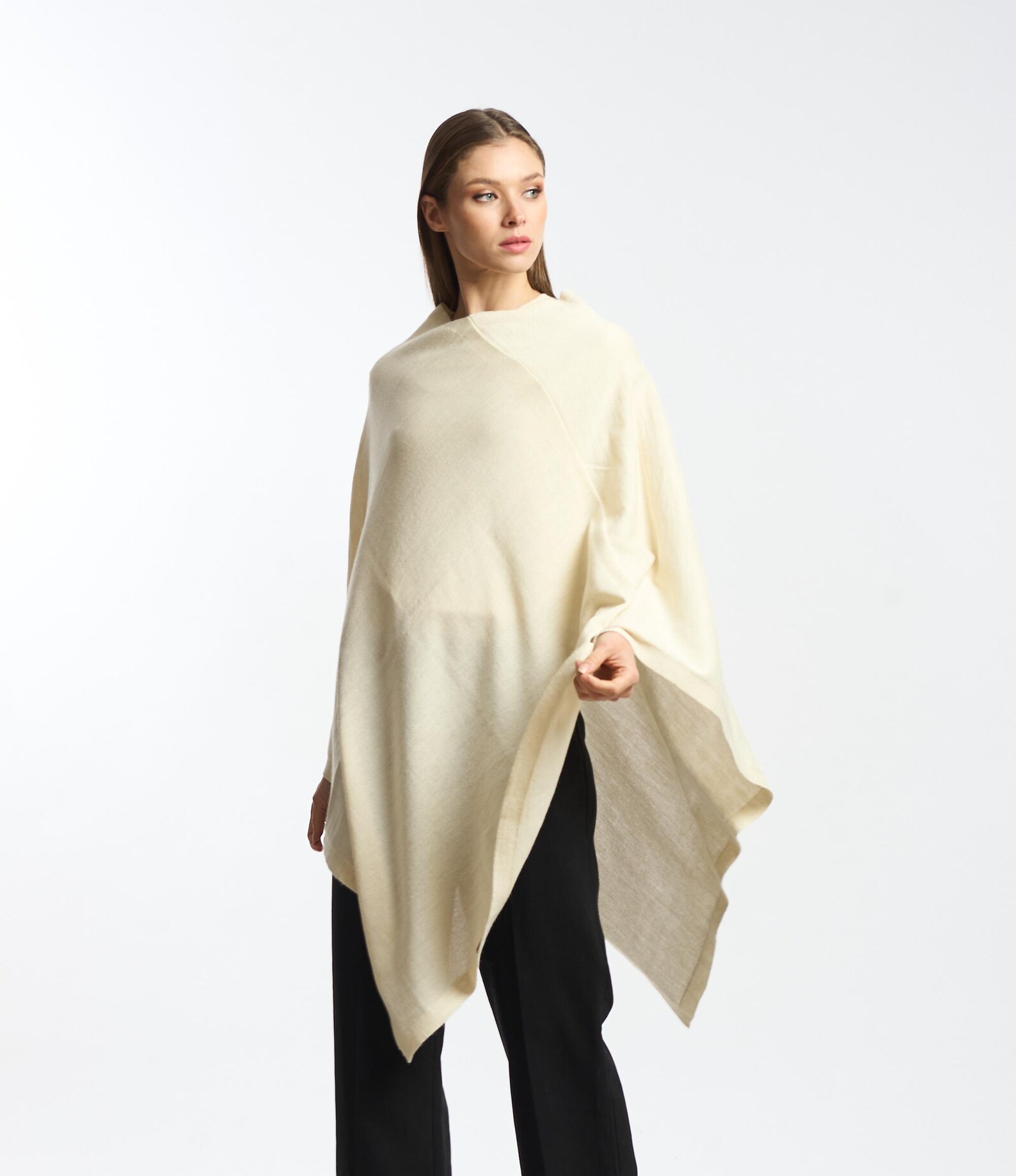 100% Baby Alpaca Poncho, Plain Knit Poncho, Women's Poncho, Classic ...