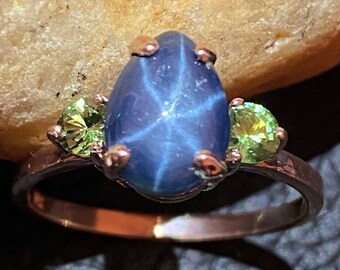 Natural Star Garnet Ring - Etsy