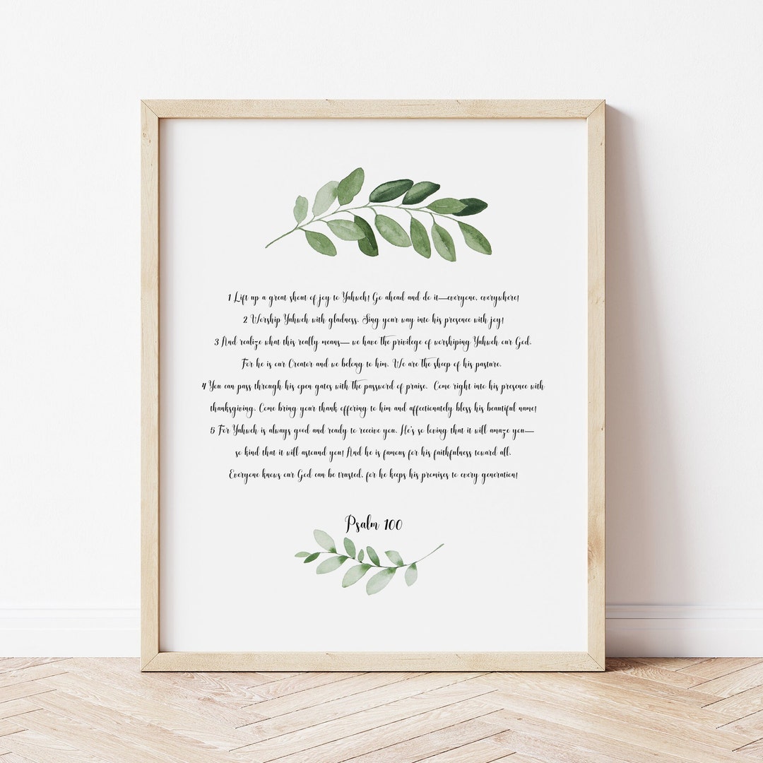 Psalm 100 Bible Verse Print: Minimalist Christian Wall Art (digital ...