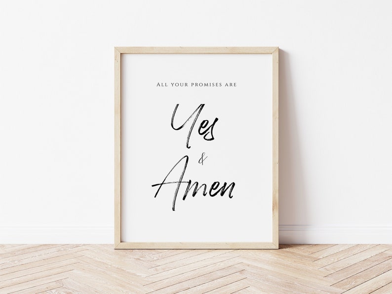 Yes and Amen Bible Verse Print: Christian Scripture Wall Art (digital ...