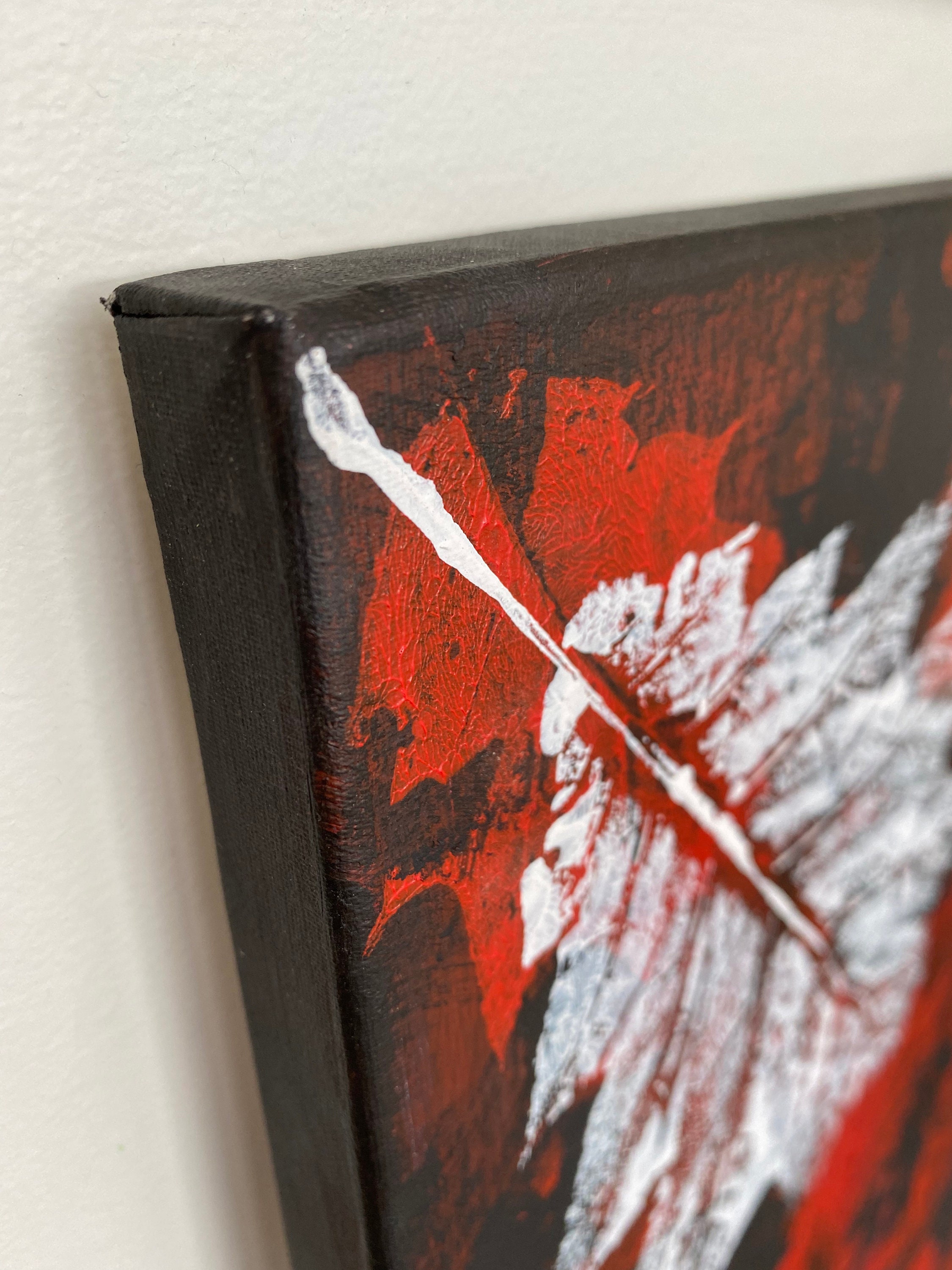 Leaves Modern Painting Canvas / Tree Leaf Art / Red Botanical - Etsy