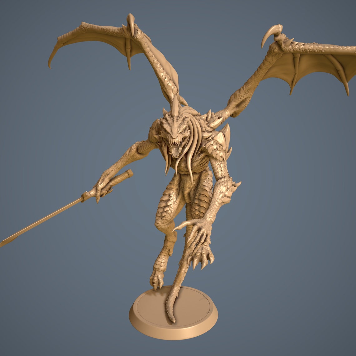 White Abishai Dragon Miniature Lord of the Print | Etsy