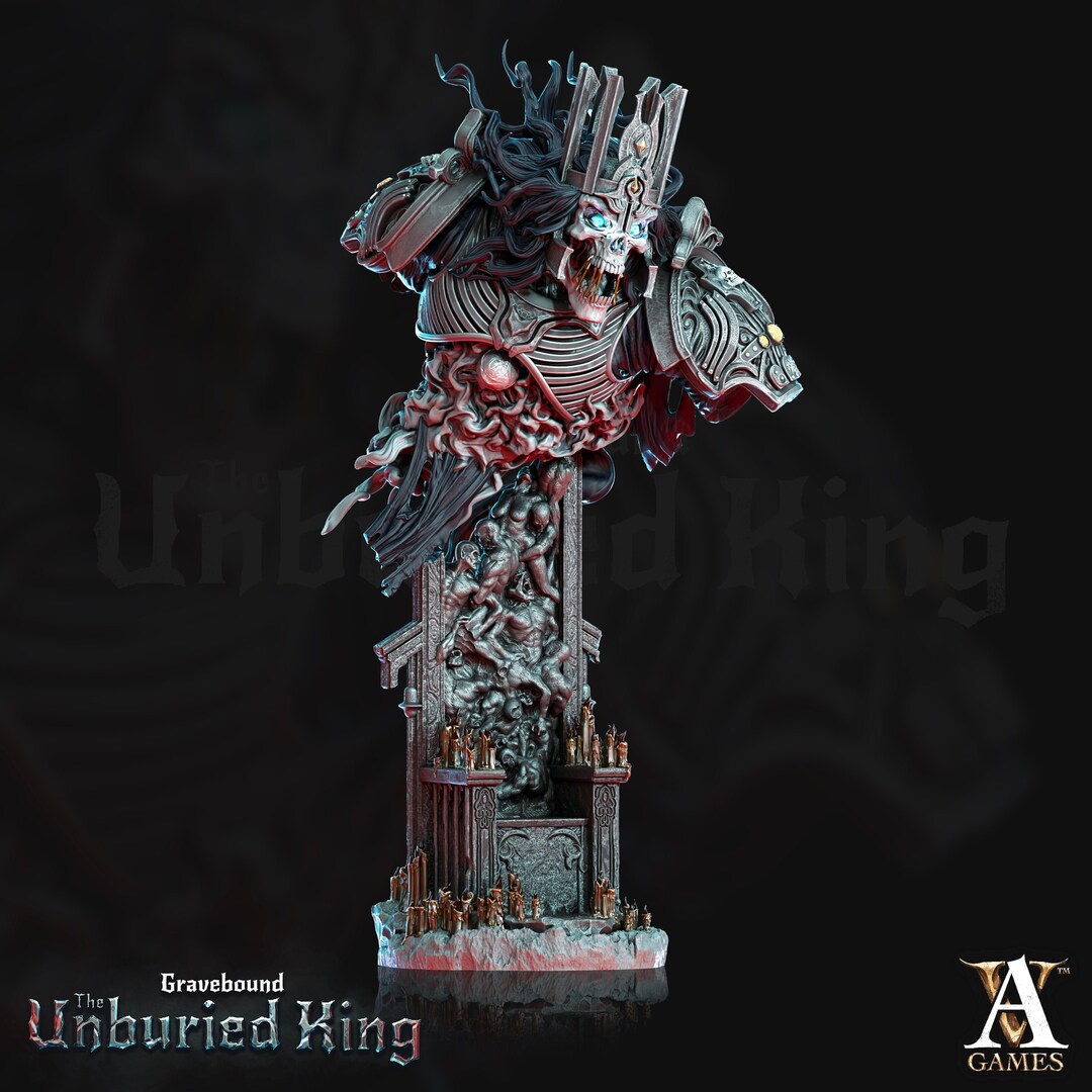 Atrum Rex Bust 100mm h Gravebound the Unburied King Archvillain Games ...