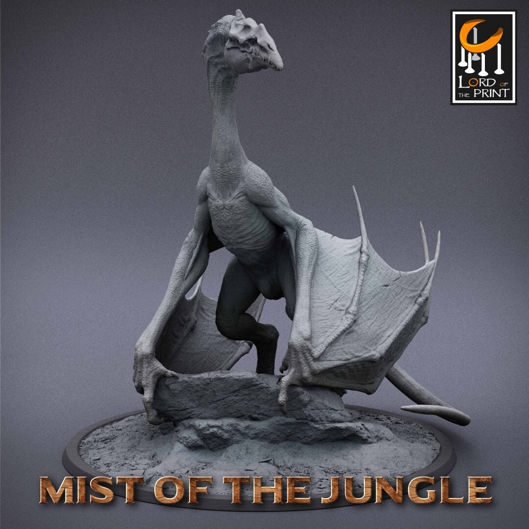 Prehistoric Wyvern 3 Poses 100mm Base Mist of the Jungle - Etsy
