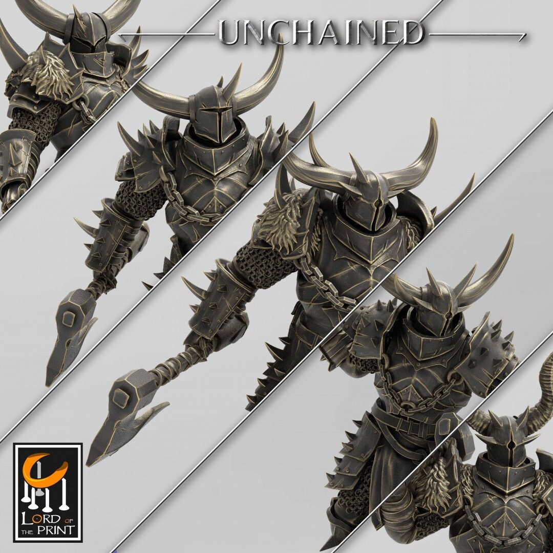 Dual Axe Squadron 5 Poses Light Soldier Unchained Lord of the Print ...