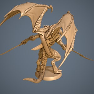 Black Abishai Dragon Miniature Lord of the Print Pathfinder Dungeons ...