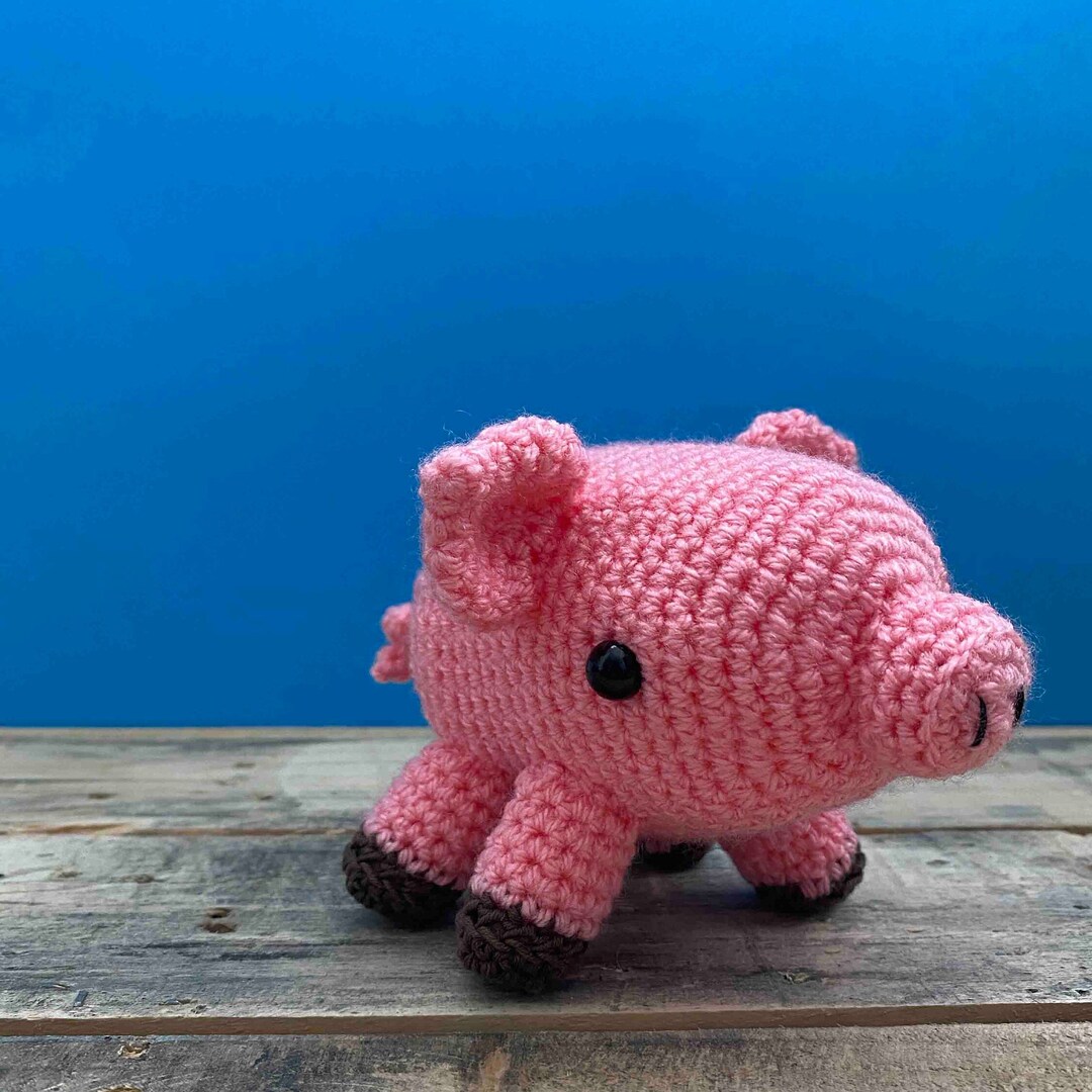 Crochet Pig Soft Toy, Piglet Plushie, Amigurumi Animal Soft, Hand ...