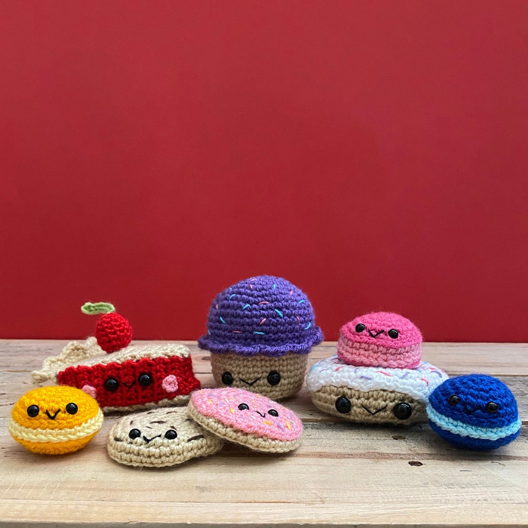 Crochet Bakery Set, Cake and Desert Plush, Amigurumi Donuts and Cookies ...
