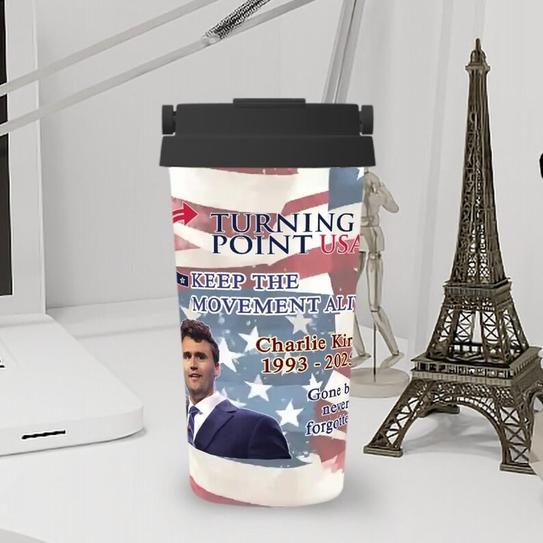 Charlie Kirk Memorial, Insulated Coffee Mug With Lid Drinkware (17oz ...
