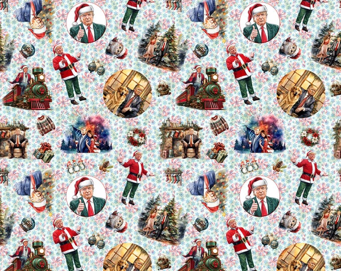 Donald Trump, Christmas MAGA, Quilt Cotton Fabric BT Yard - Etsy