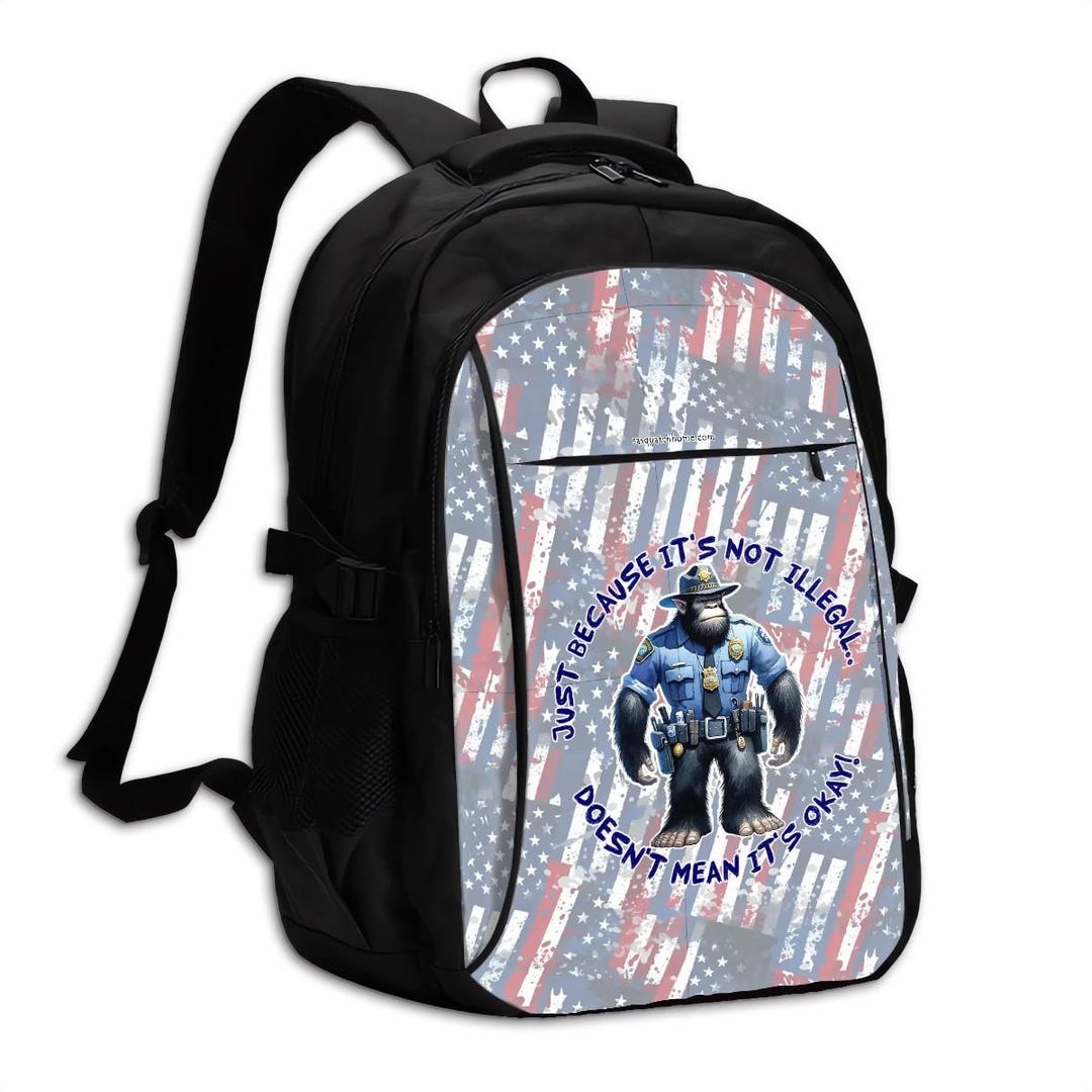 Sasquatch Bigfoot Cop Quote, "just Because" Large Capacity Oxford ...