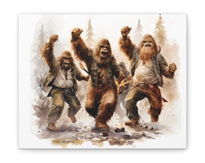 Bigfoot / Sasquatch and Human Love Canvas Wall Decor / Hanging - Etsy