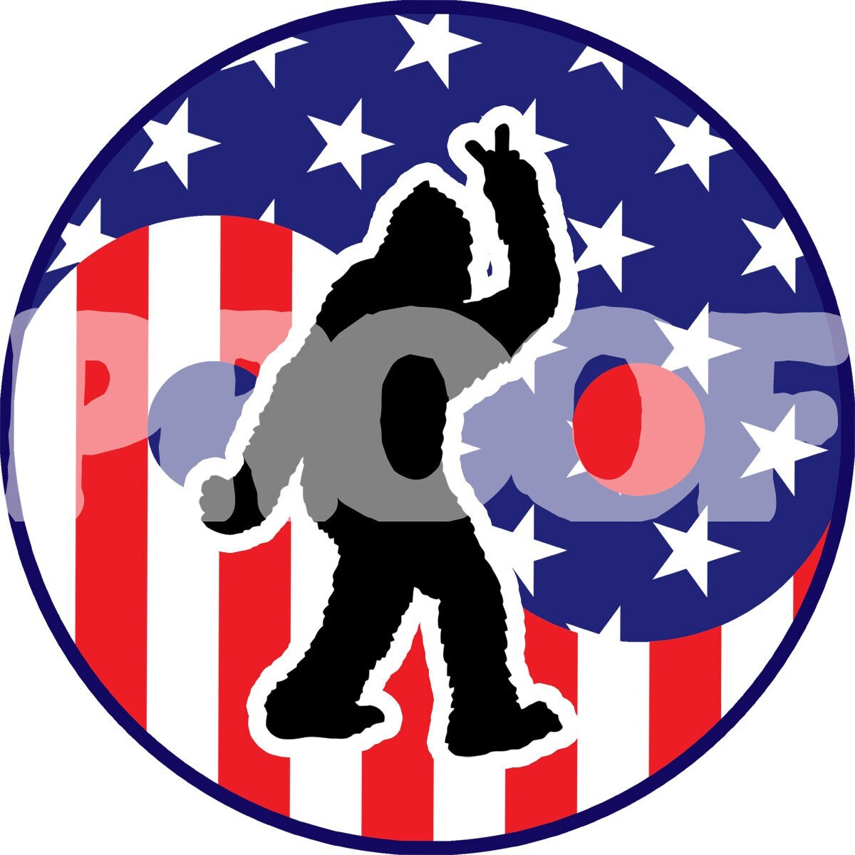 Big Foot / Bigfoot / Sasquatch Peace Sign W/ US Flag Yin Yang PDF, PNG ...
