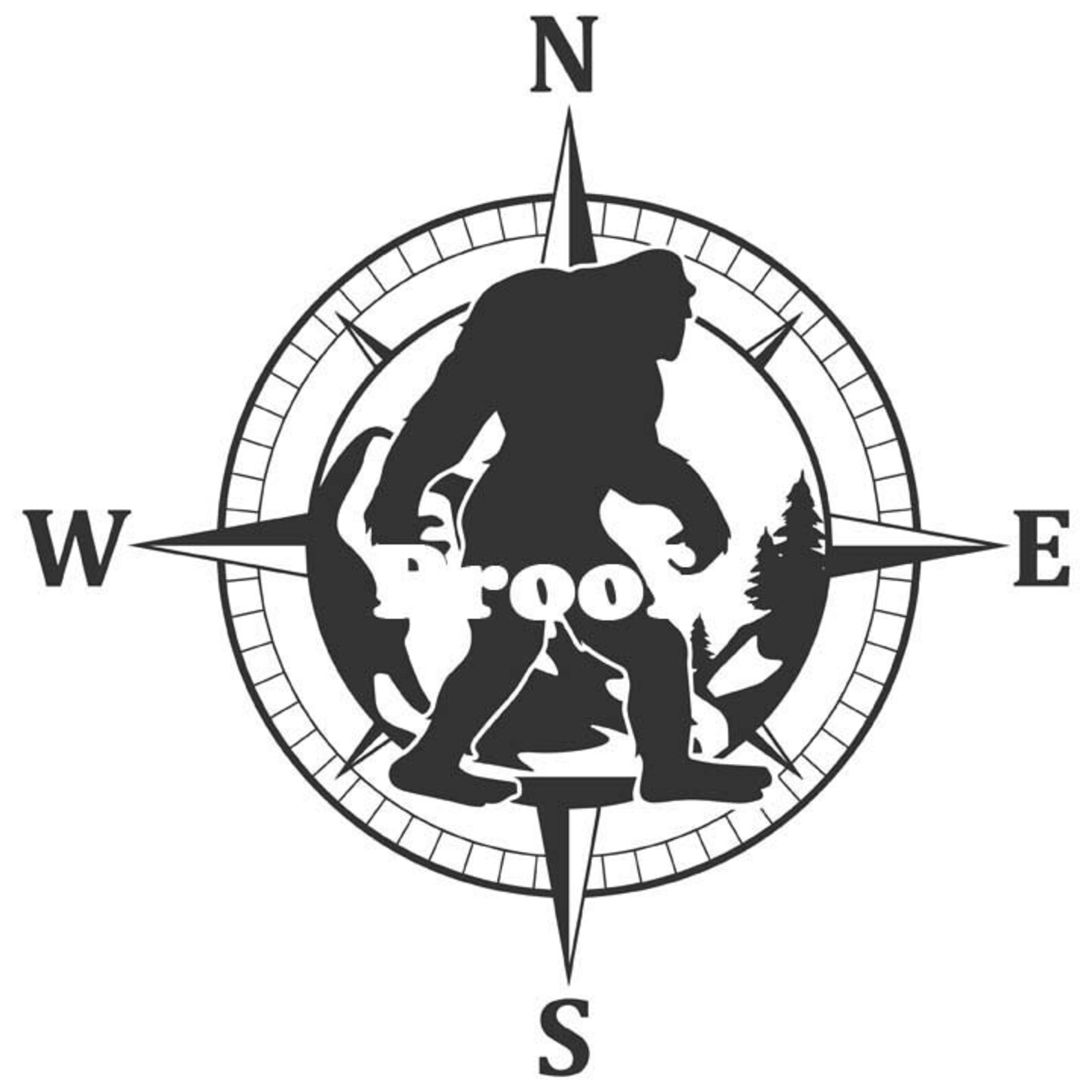 Big Foot / Bigfoot / Sasquatch Team Compass 1 Svg, Png, Pdf, Dxf ...