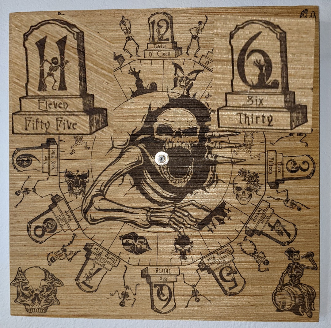 Skeleton / Skull Clock 3 Sizes the Analog Clock Anyone Can Read in ...