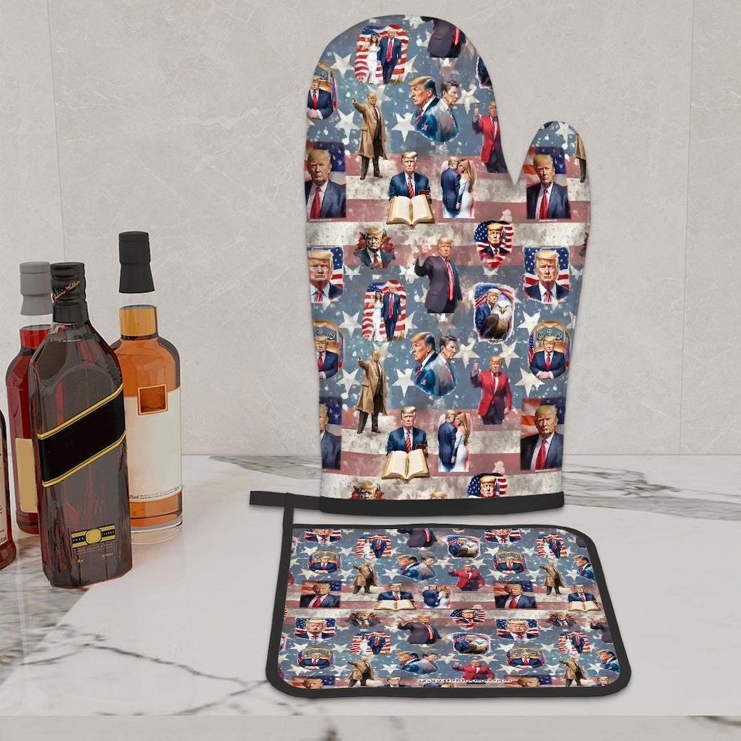 Donald Trump MAGA Patriot 2 Pot Holders and Oven Mitt Set of 2 - Etsy