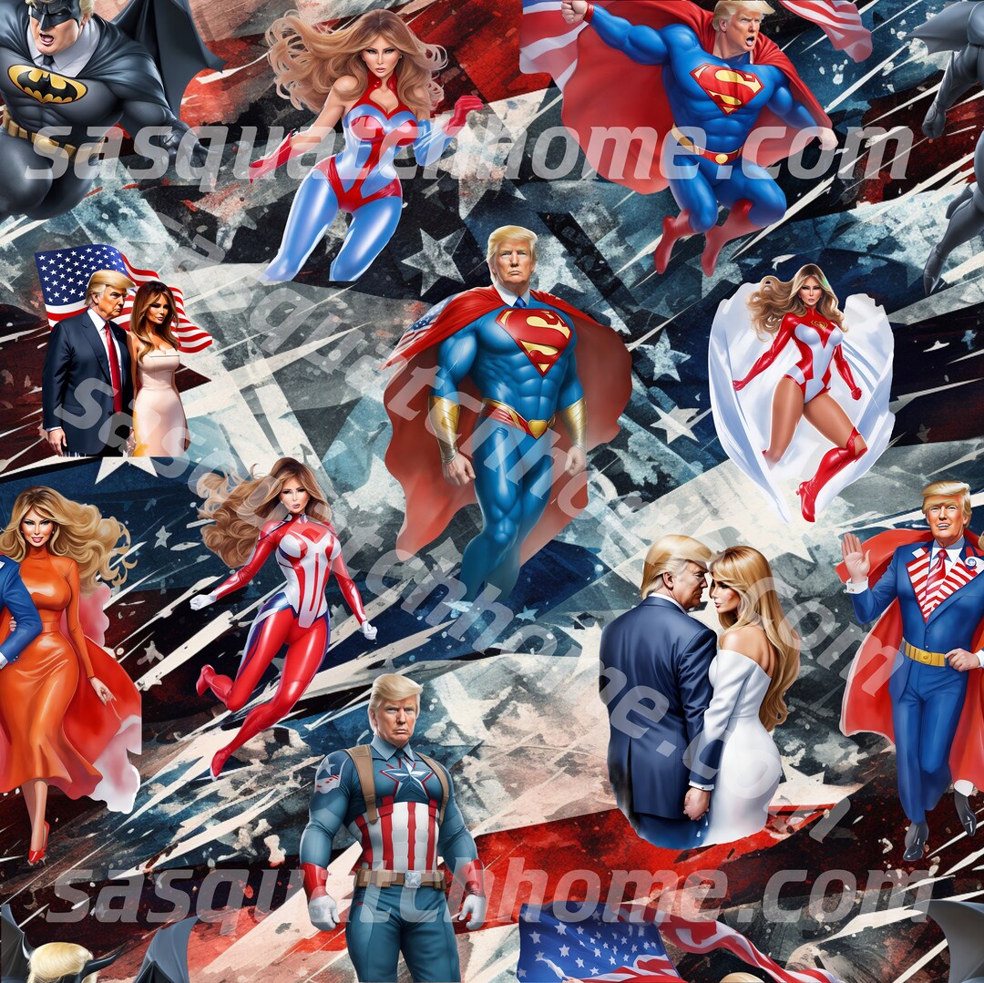 Donald Trump & Melania Trump Superheroes Quilt Cotton Fabric BT Yard - Etsy