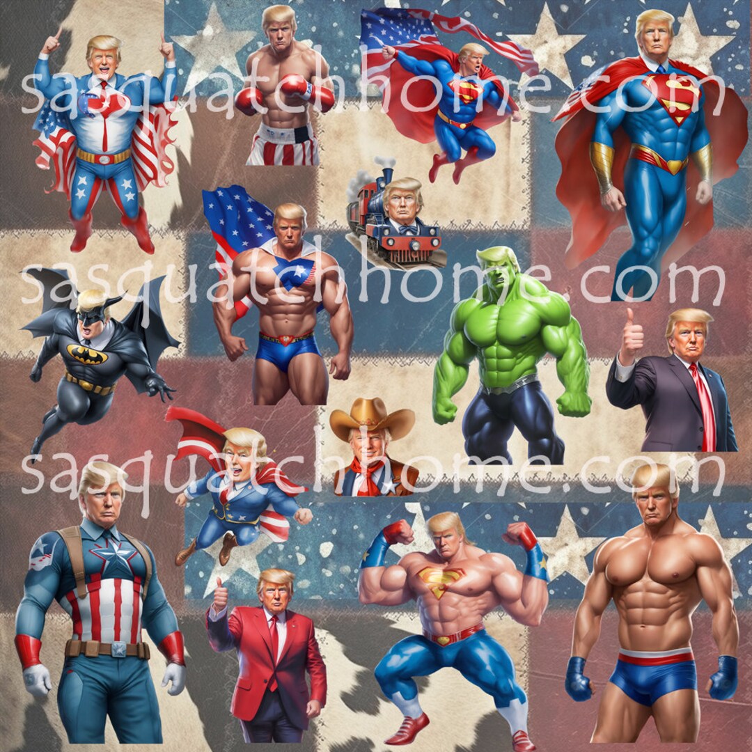 Donald Trump MAGA Superheroes Quilt Cotton Fabric BT Yard 36 X 56 - Etsy