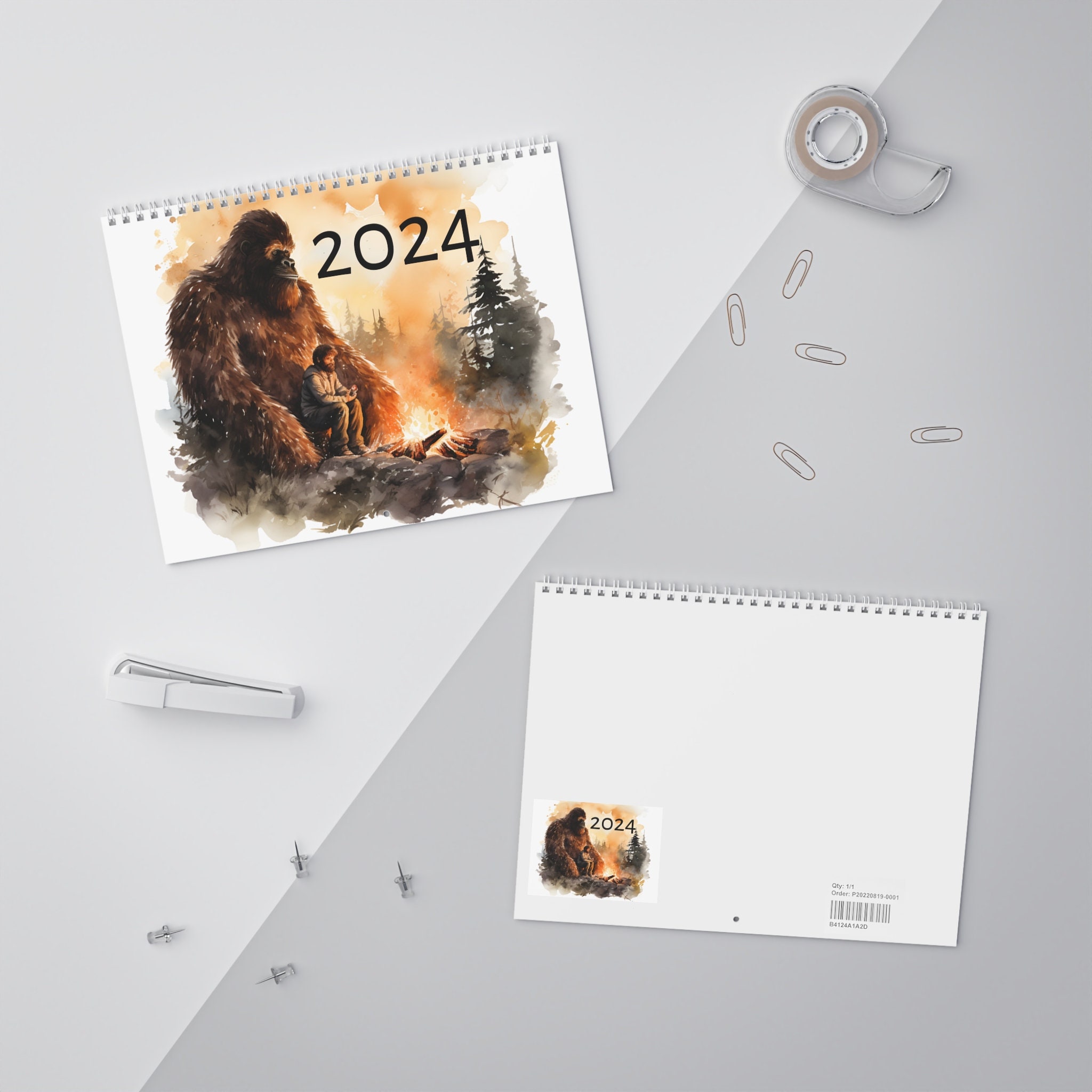 Sasquatch Bigfoot 2024 Calendar - Etsy