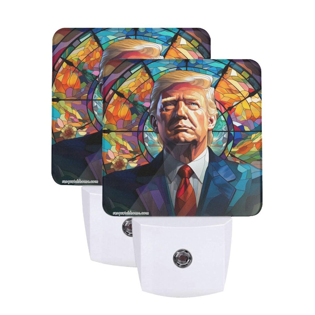 Donald Trump Stained Glass 1 LED Night Lights 2 Lights - Etsy