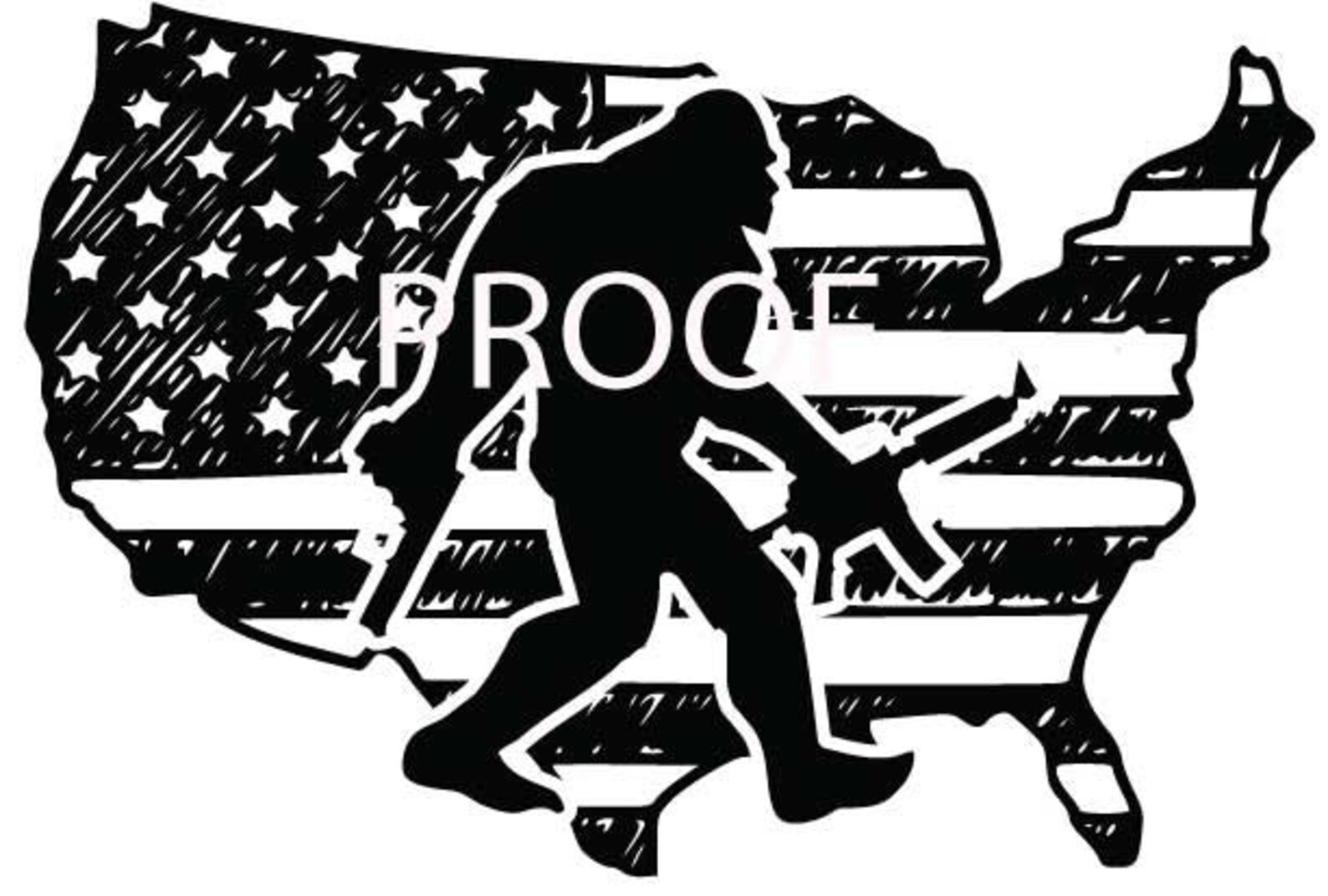 Big Foot / Bigfoot / Sasquatch Guns Over Flag Team SVG, Pdf, Png, Dfx ...