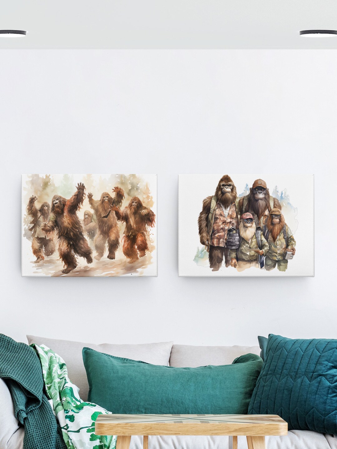 Bigfoot / Sasquatch and Friends Canvas Wall Decor / Hanging - Etsy