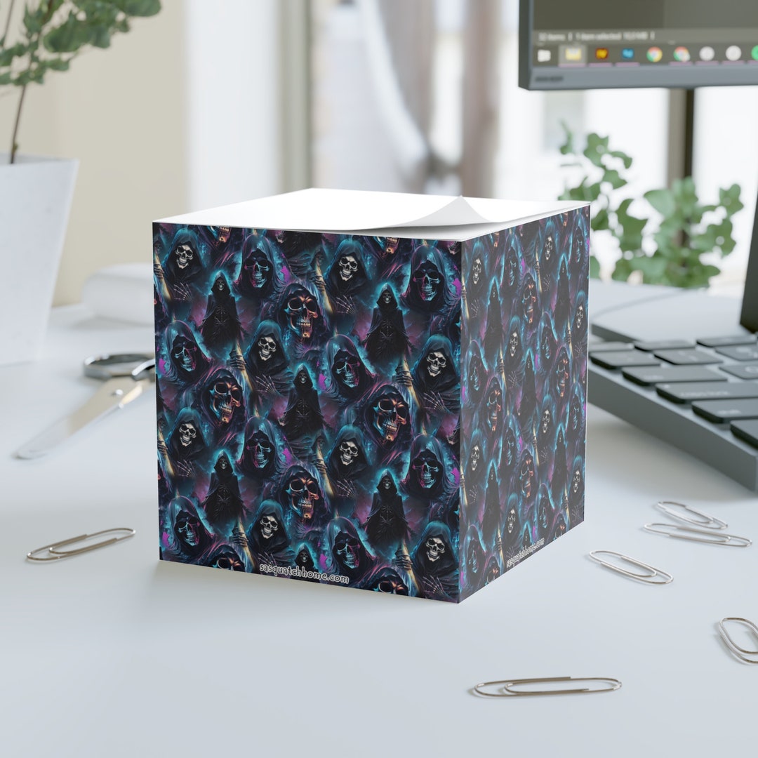 Grim Reaper Collage Sticky Post It Note Cube - Etsy