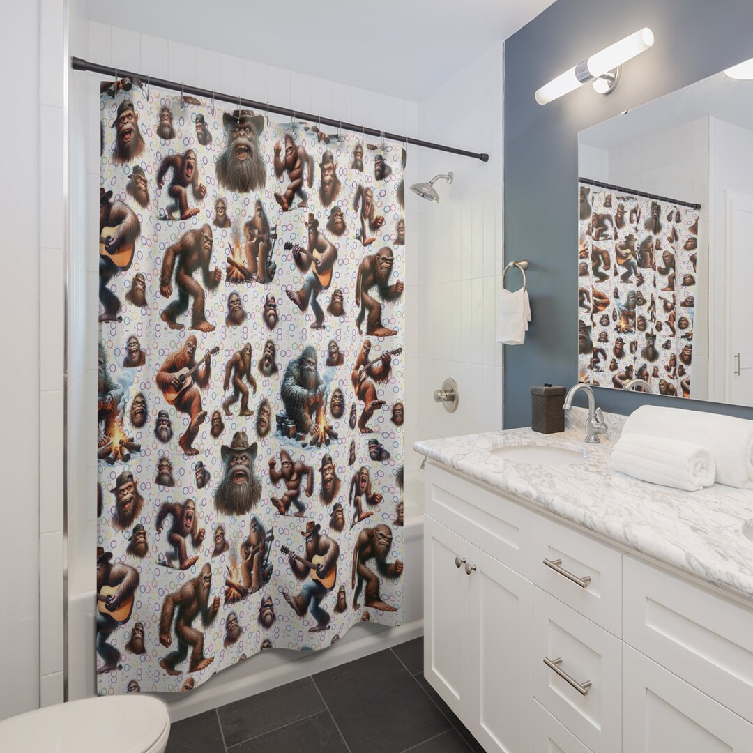 Sasquatch / Bigfoot Crazy Faces Shower Curtain - Etsy