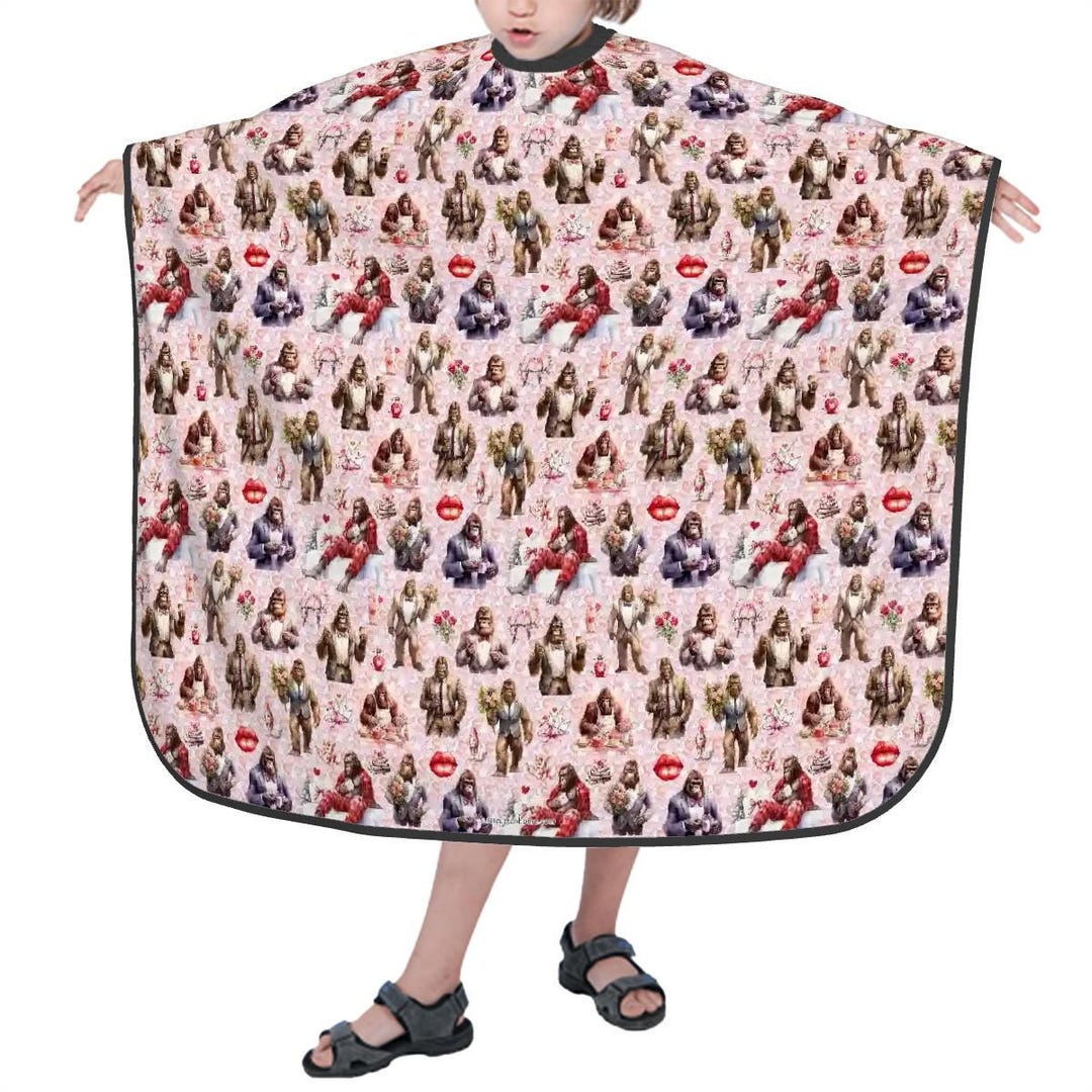 Kids Hair Cutting Cape - Bigfoot, Sasquatch Cape, Bigfoot Hair Cut Cape ...