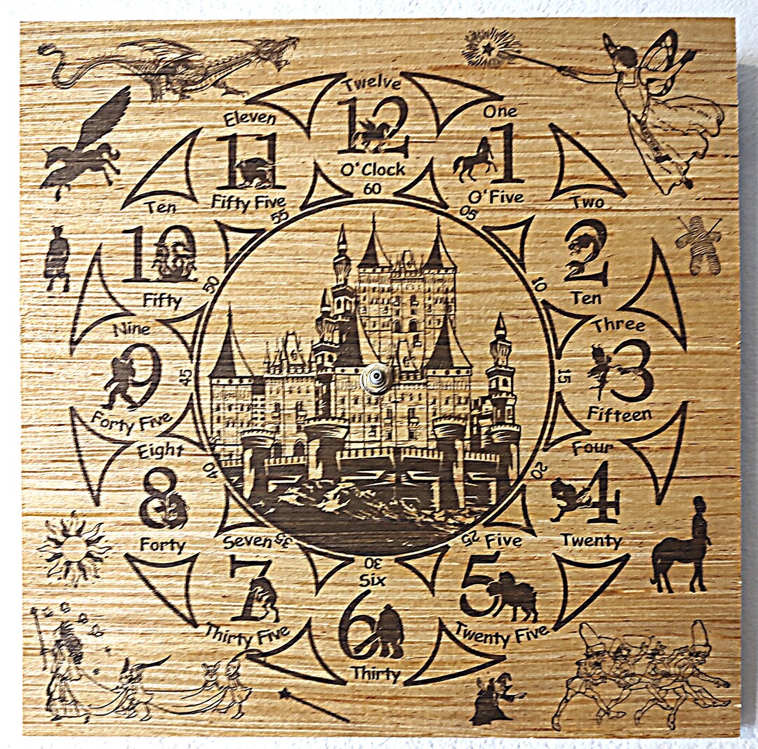 Mythical Creatures Theme 1 Wood Clock 3 Sizes NEW LIGHT up Option - Etsy