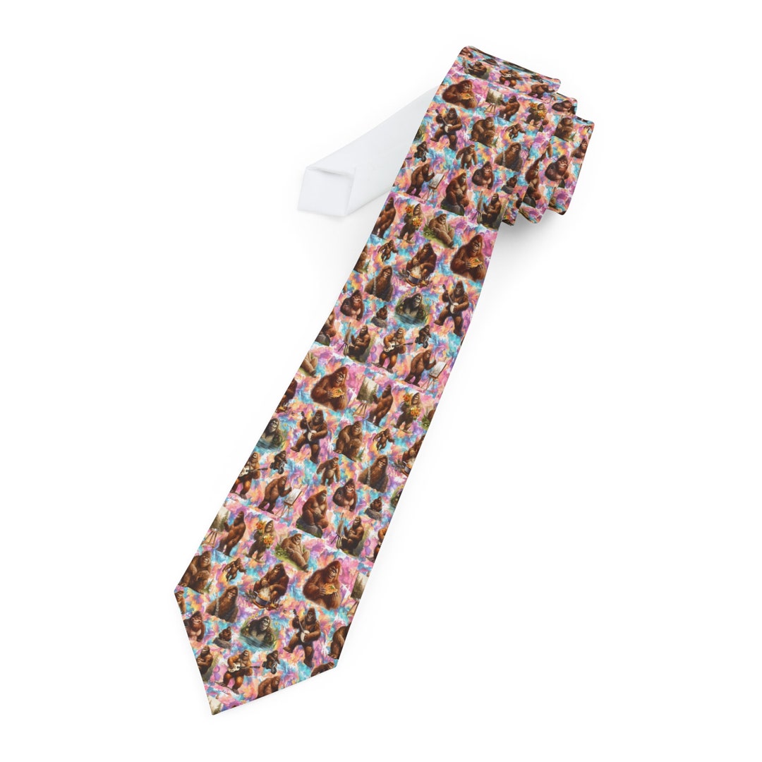 Sasquatch Bigfoot Collage Necktie - Etsy