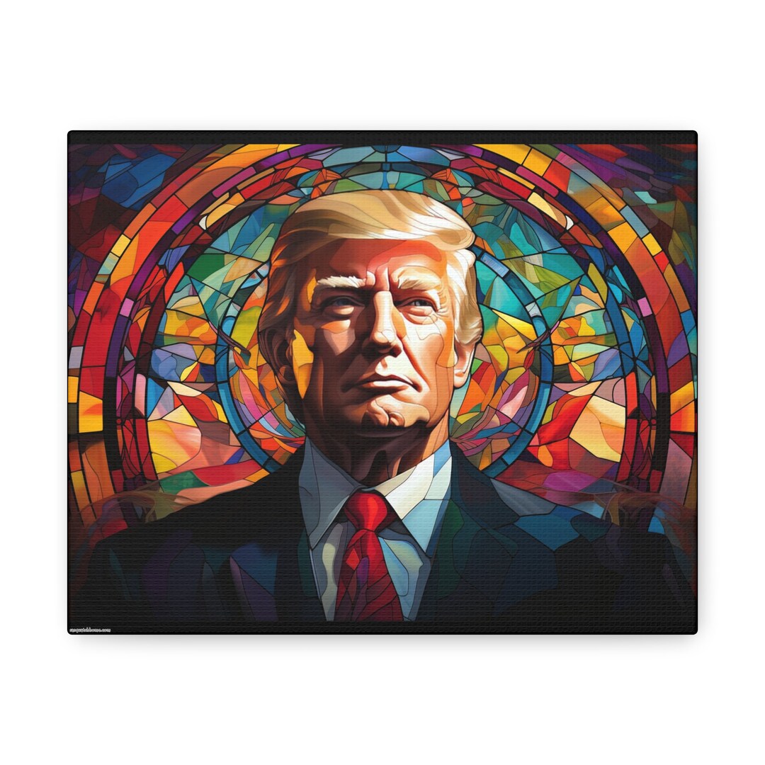 Donald Trump MAGA Stained Glass 3 Canvas Wall Decor / Hanging - Etsy