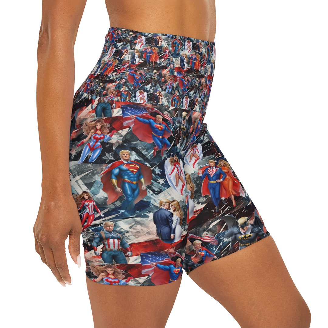 Donald Melania Trump Superheroes High Waisted Yoga & Workout Shorts - Etsy
