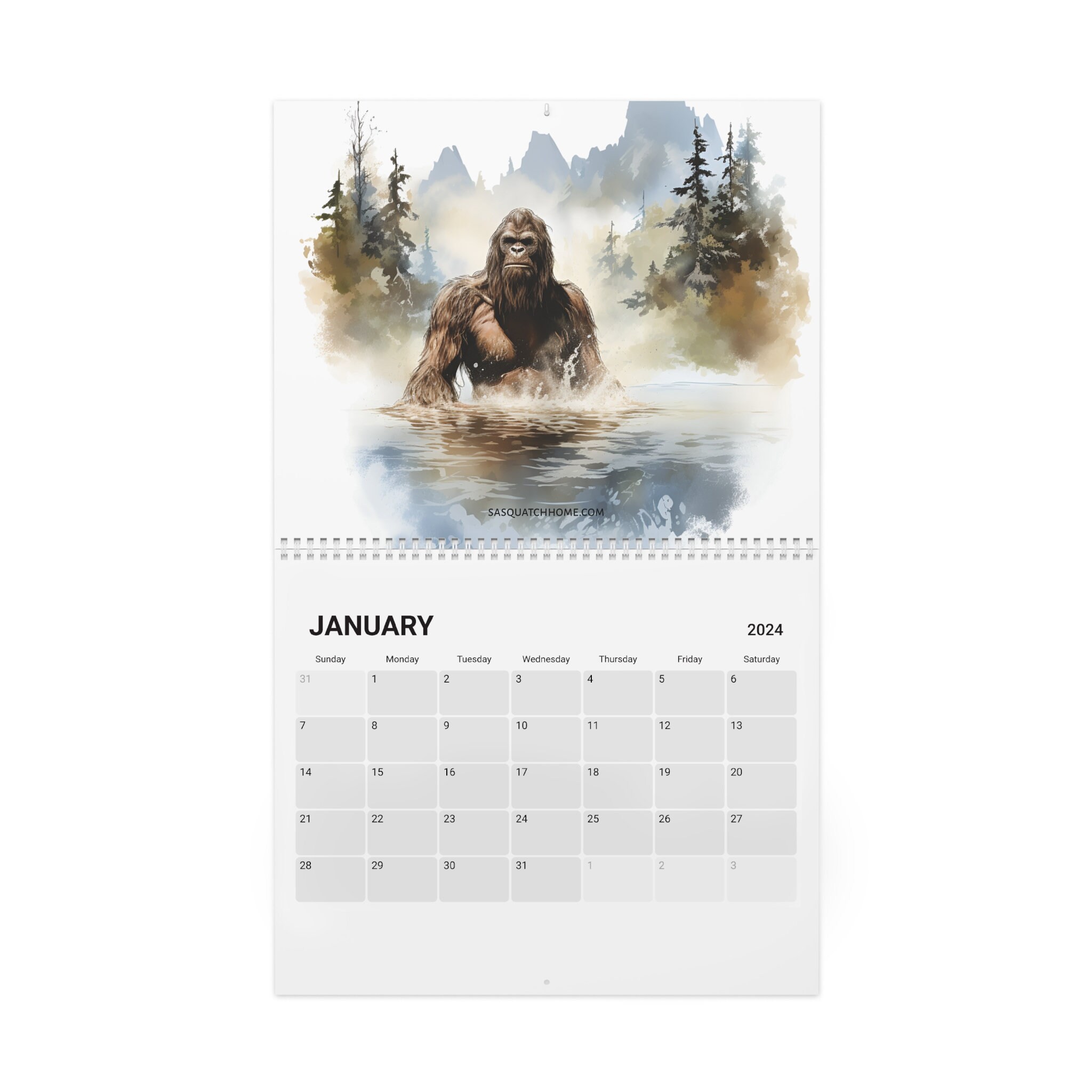 Sasquatch Bigfoot 2024 Calendar - Etsy