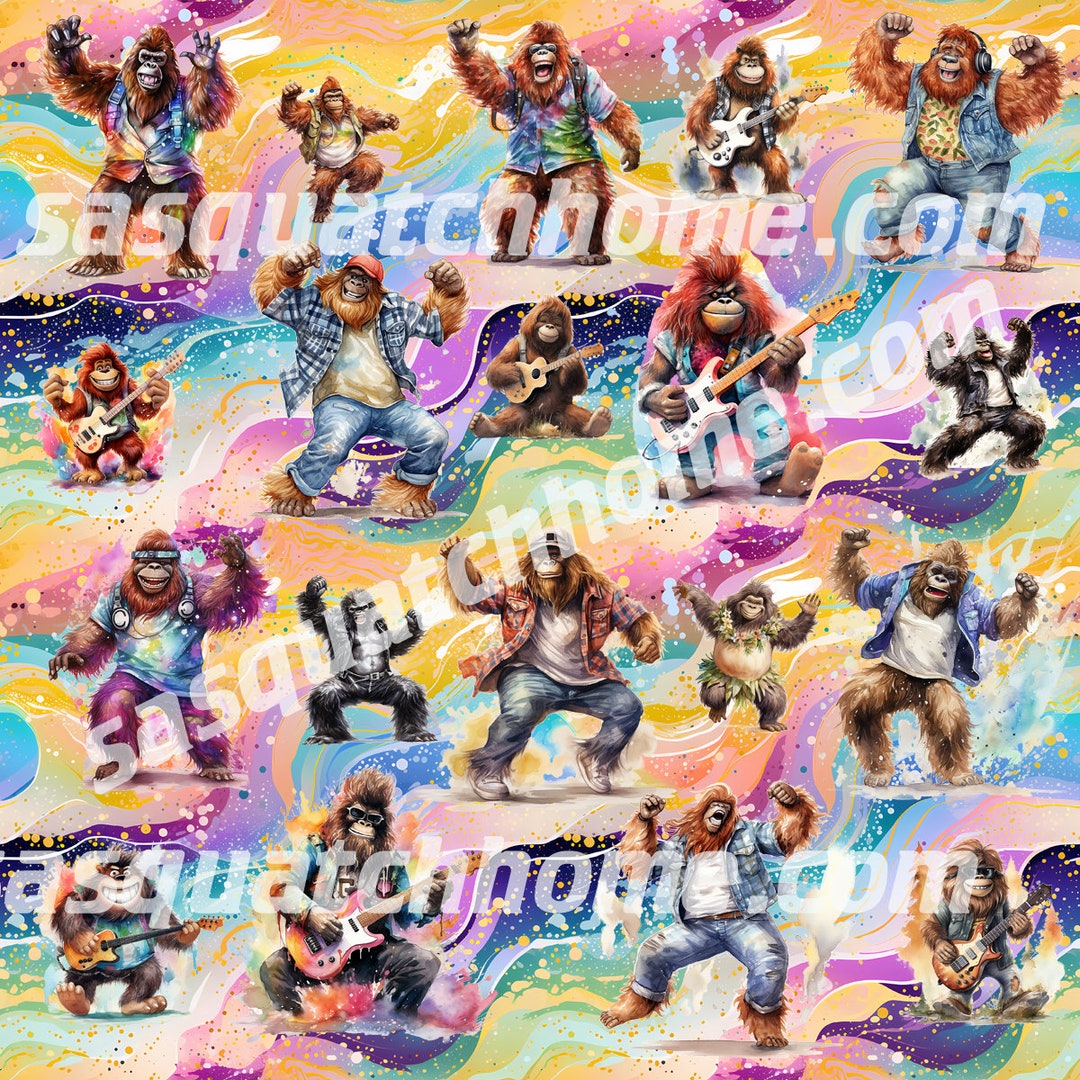 Dancing Sasquatch Bigfoot Quilt Cotton Fabric BT Yard - Etsy
