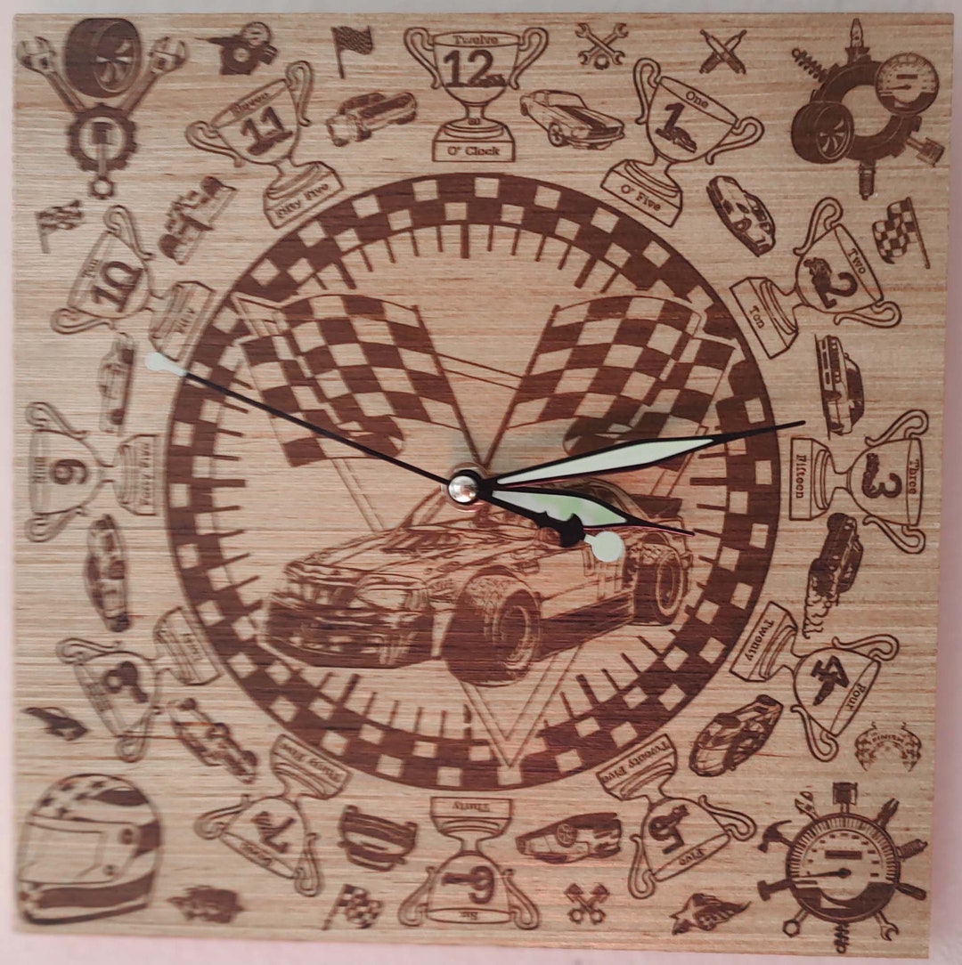 Racing / Race Car Lovers Clock 2 3 Sizes Hand Crafted in - Etsy