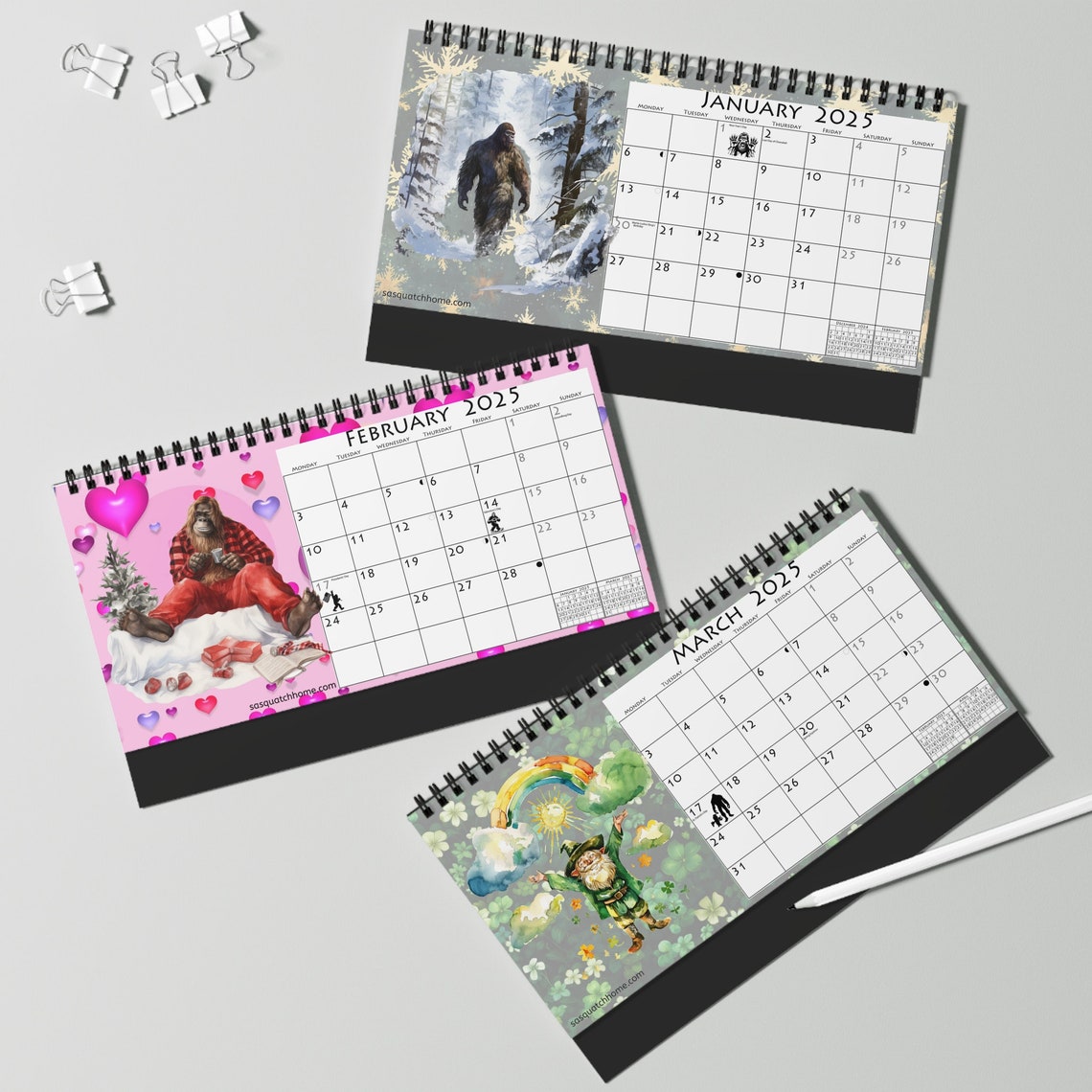 2025 Sasquatch / Bigfoot Desktop Calendar - Etsy