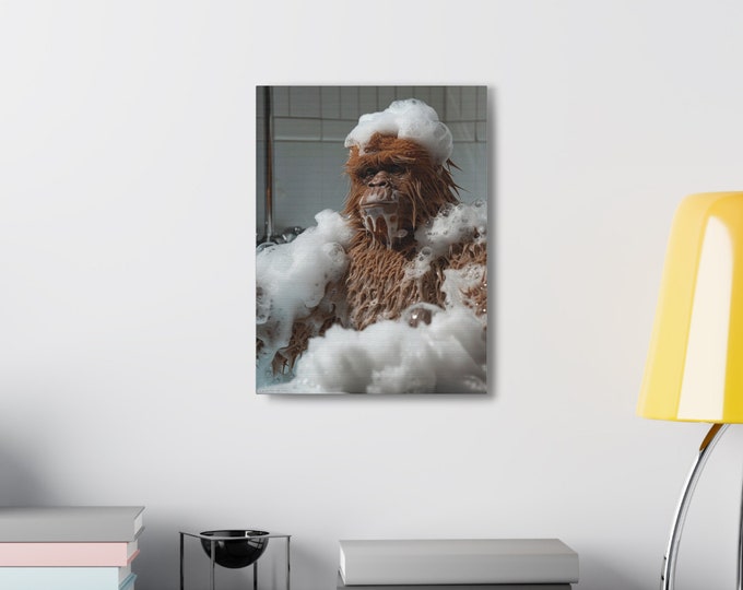 Bigfoot / Sasquatch and Human Love Canvas Wall Decor / Hanging - Etsy