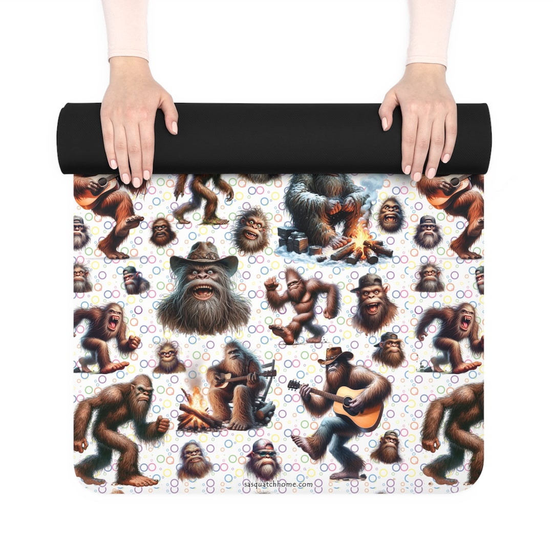 Sasquatch Bigfoot Funny Faces Rubber 24 X 68 Yoga Mat - Etsy