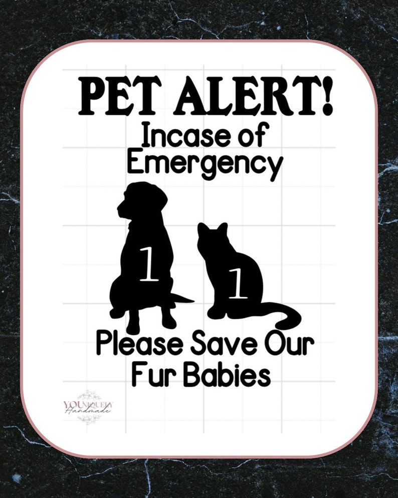 Emergency Pet Decal/ Pets Inside Decal/ Pet Alert Decal - Etsy