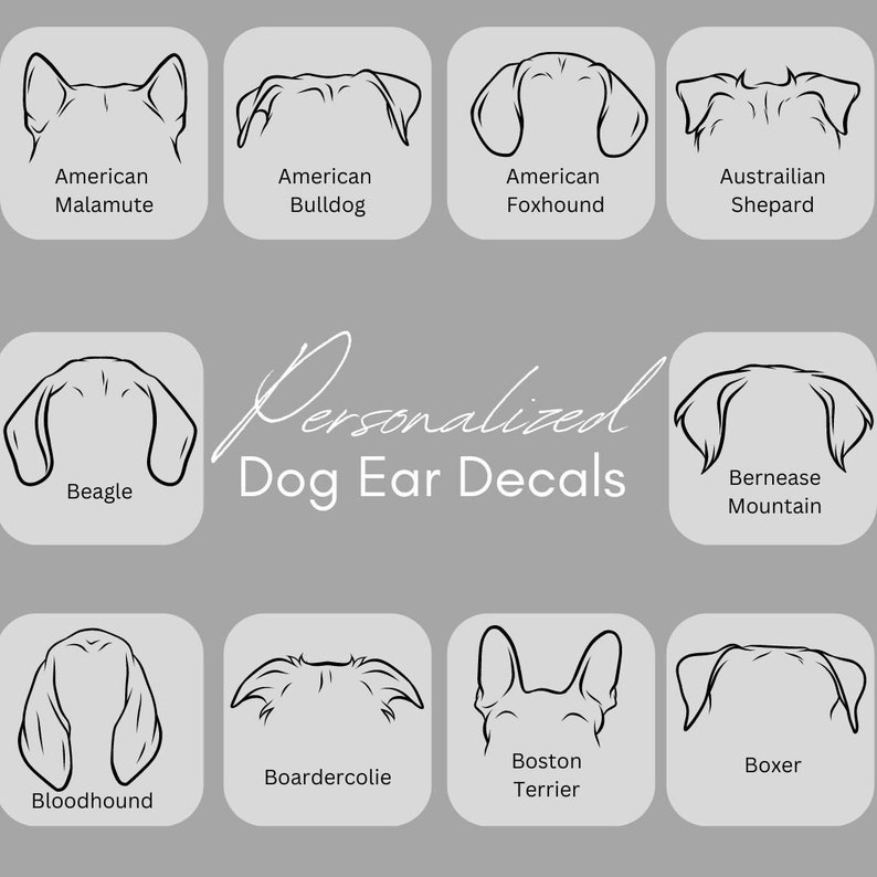 Personalized Dog Ear Decal, Dog Car Decal, Dog Ear Decal - Etsy Australia