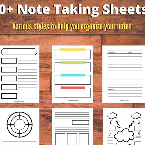 Note Taking Sheets instant Download | Etsy
