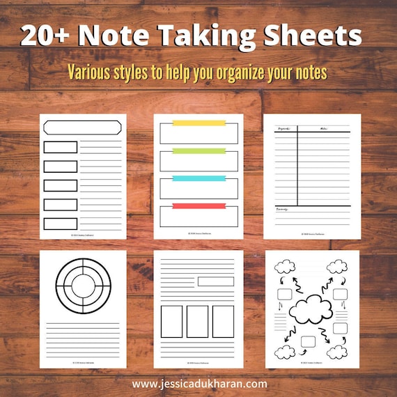 Note Taking Sheets instant Download | Etsy