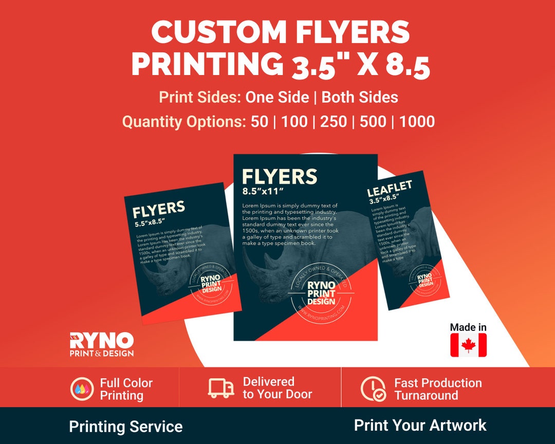 Custom Flyers Printing | 3.5" X 8.5" Full Color Printed on 80 Lb Gloss ...