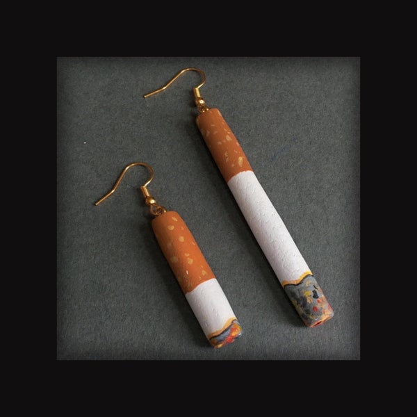 Cigarette Earrings - Etsy Australia