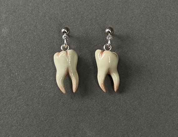Florences Original Handmade Clay Teeth Stud Earrings / Teeth - Etsy