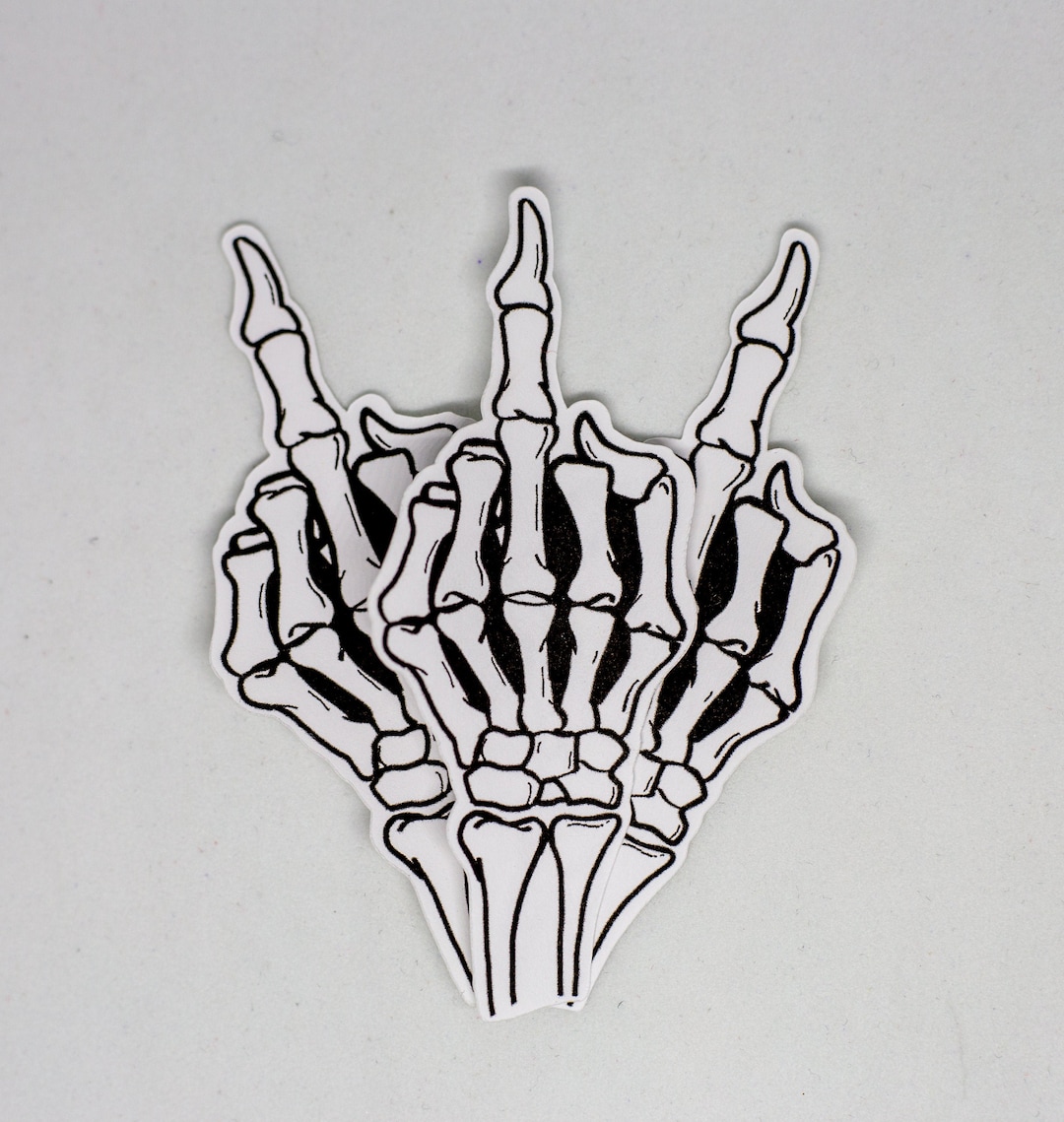 Skeleton Middle Finger Laptop Sticker - Etsy