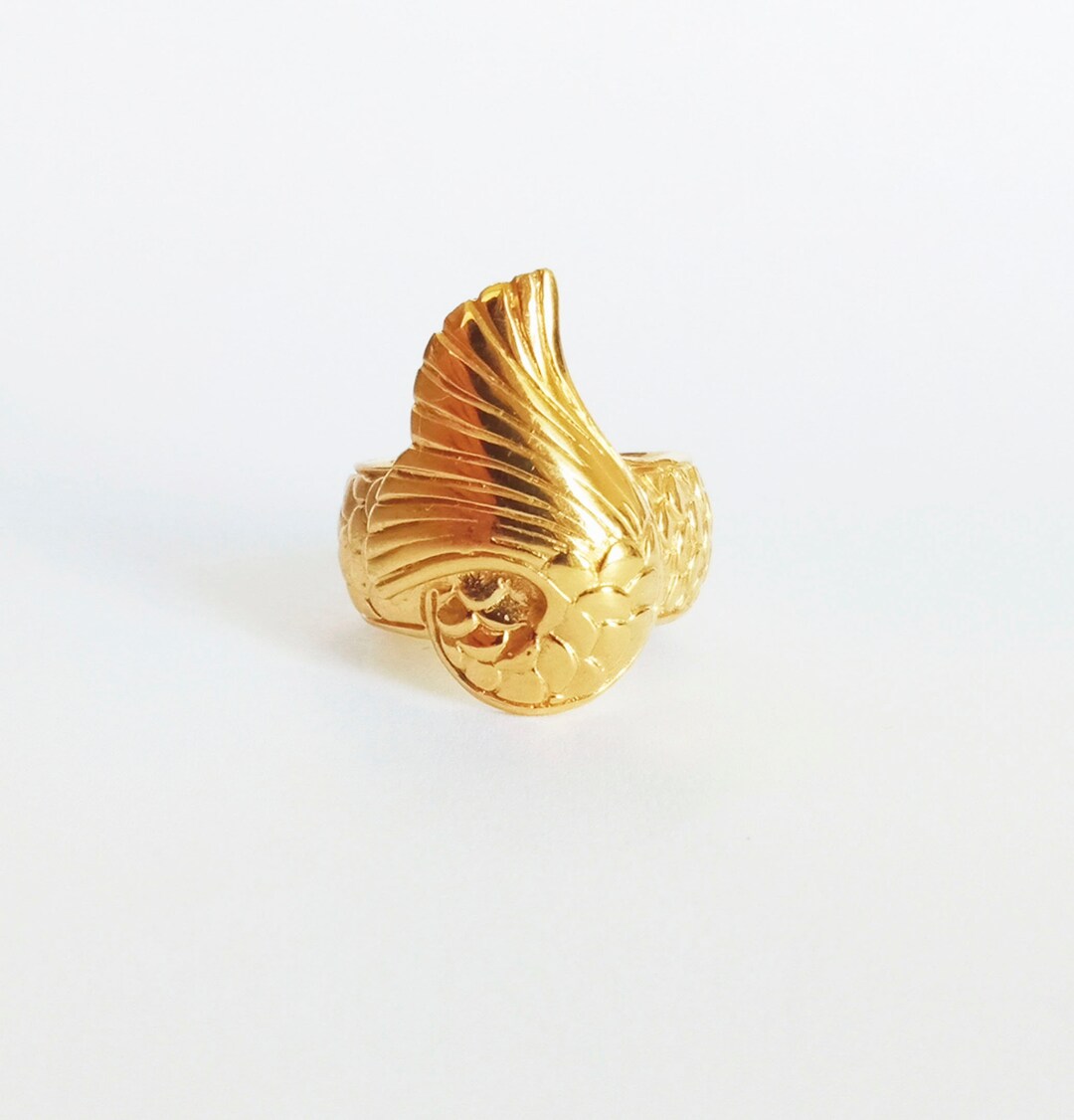 Mermaid Tail Gold Ring, Chunky Jewelry, Ocean Theme, Mermaid Core ...